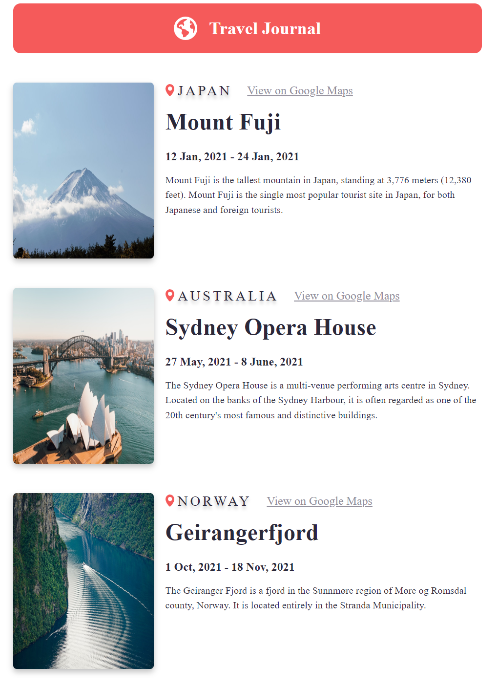 GitHub - anjy7/Travel-log: Basic Travel log made using a local database