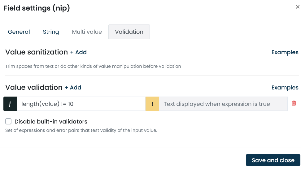Value validation - Field "Text displayed when expression is true" is diabled · Issue #300 ...