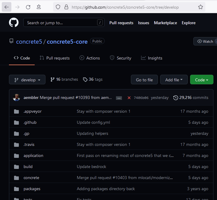 concrete5/core (core splitted) develop branch is broken · Issue #10411 · concretecms/concretecms ...