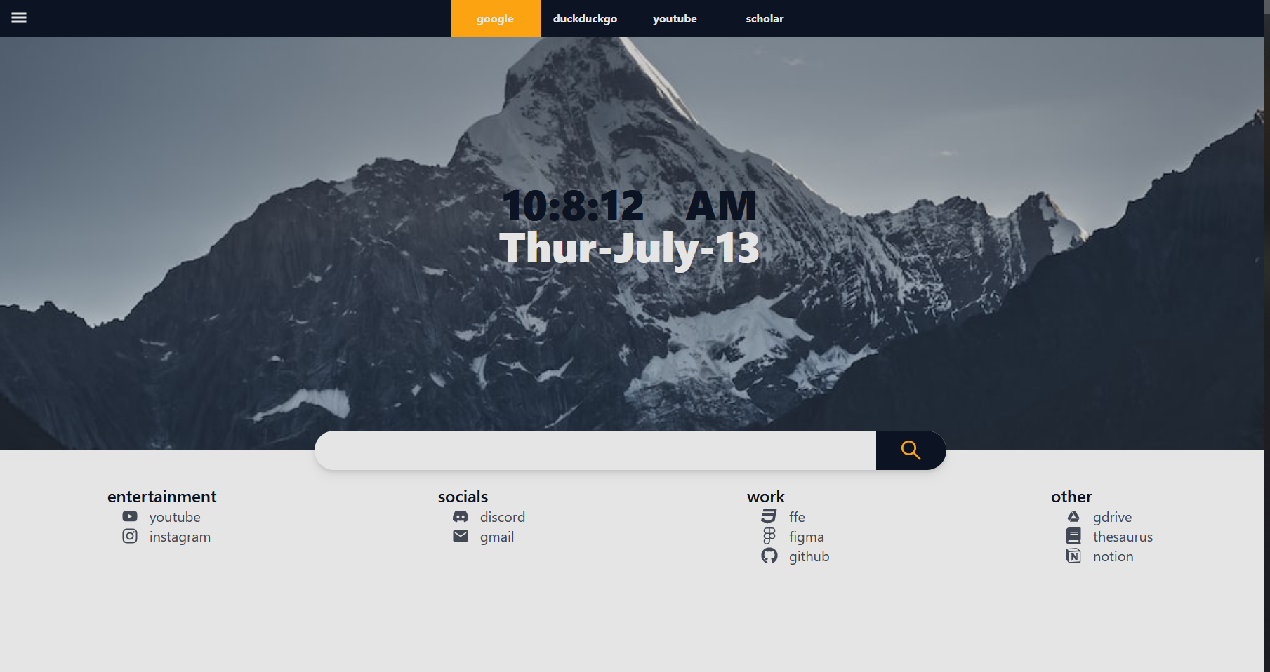 GitHub - browser-host/homepage-clock: Homepage V2 with a nice clock