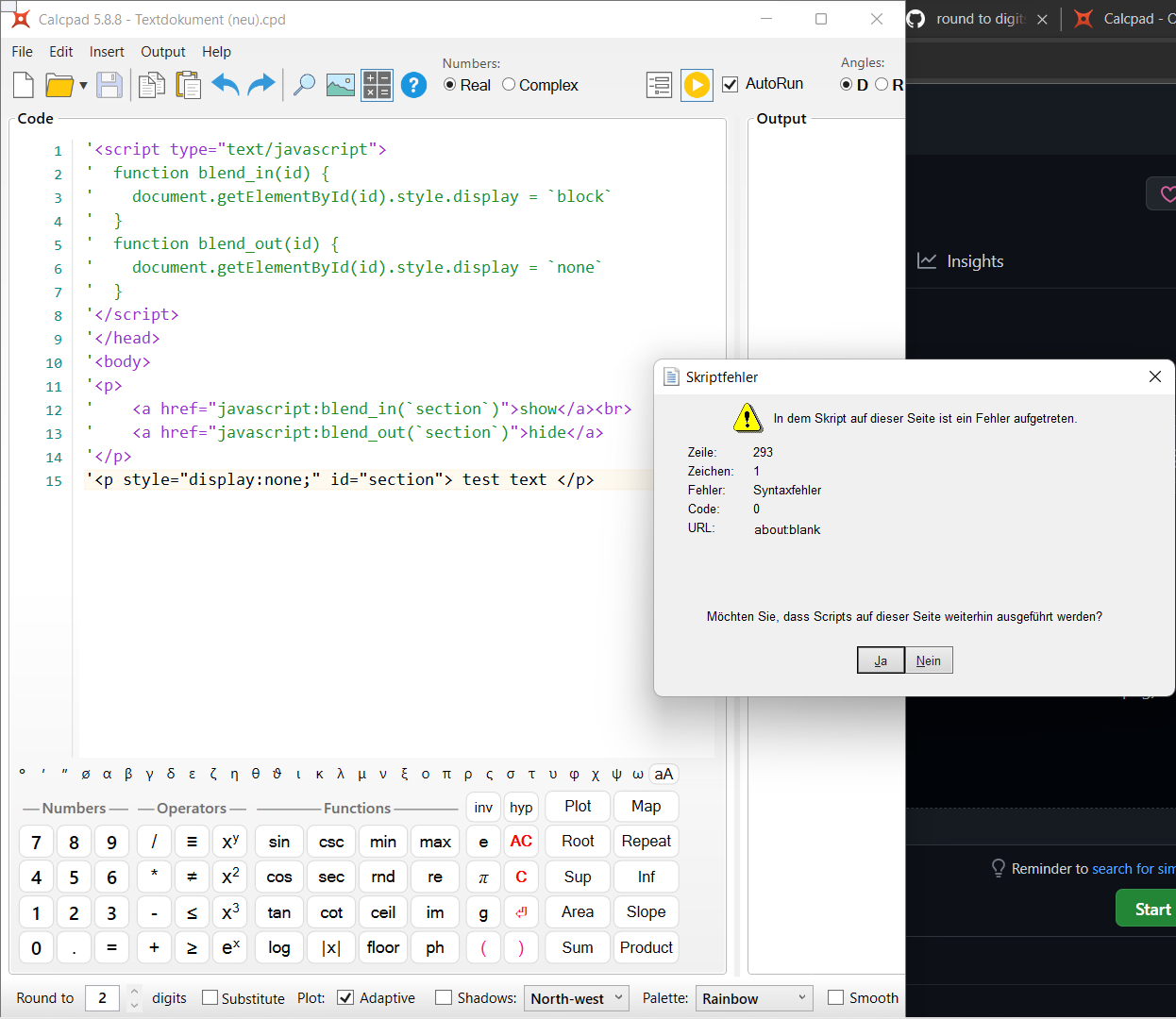 JS function results in Error · Discussion #86 · Proektsoftbg/Calcpad ...