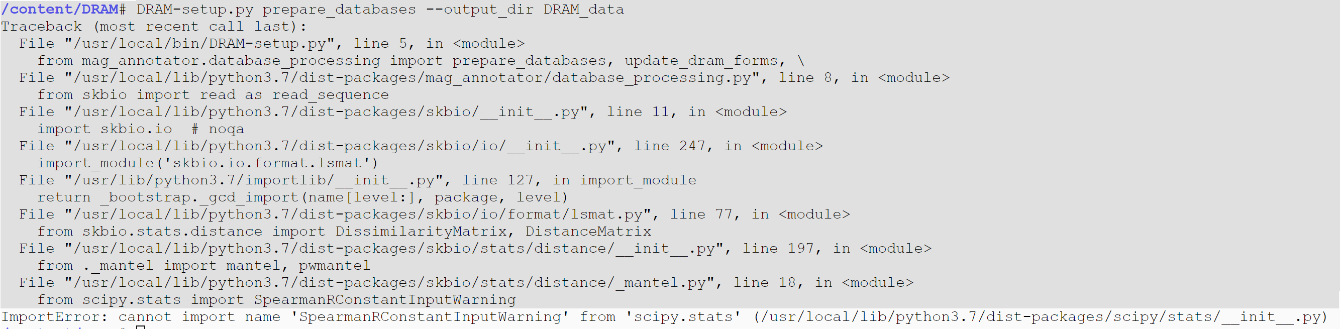 DRAM-setup.py doesn't work · Issue #170 · WrightonLabCSU/DRAM · GitHub