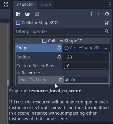 Duplicating/Copying CollisionShape2D's causes the Collision shapes to ...