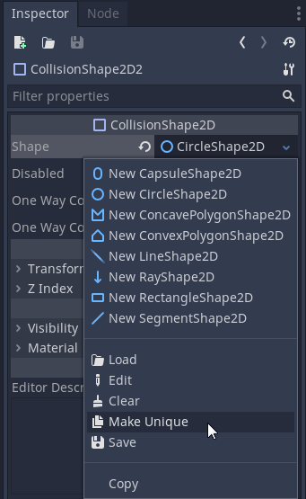Duplicating/Copying CollisionShape2D's causes the Collision shapes to ...