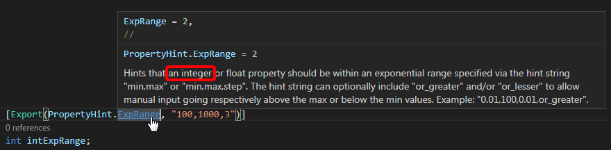 C# export with Exp property hints don't show up properly in the inspector · Issue #52428 ...