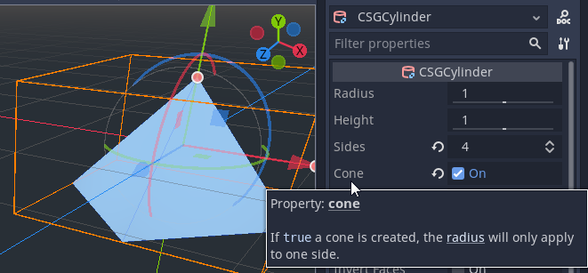 Add a CSGCone3D node · Issue #4596 · godotengine/godot-proposals · GitHub