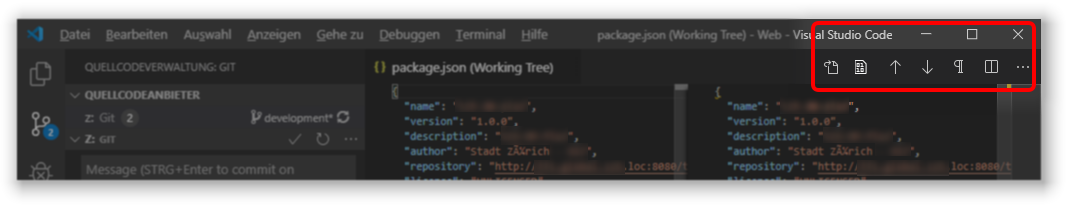 Show editor icons into a separate row below the editor title area ...