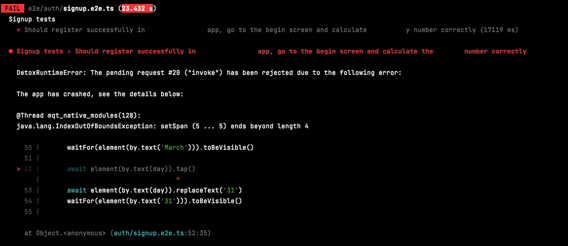 Java Exception: java.lang.IndexOutOfBoundsException: setSpan (5 ... 5) ends beyond length 4 ...