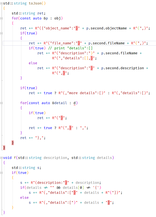Parentheses are not highlighted correctly if raw string literals are ...