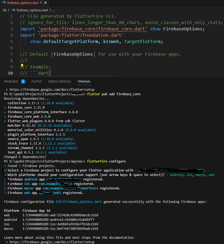 🐛 [firebase_core: ^2.15.0] Target of URI doesn't exist package:firebase ...