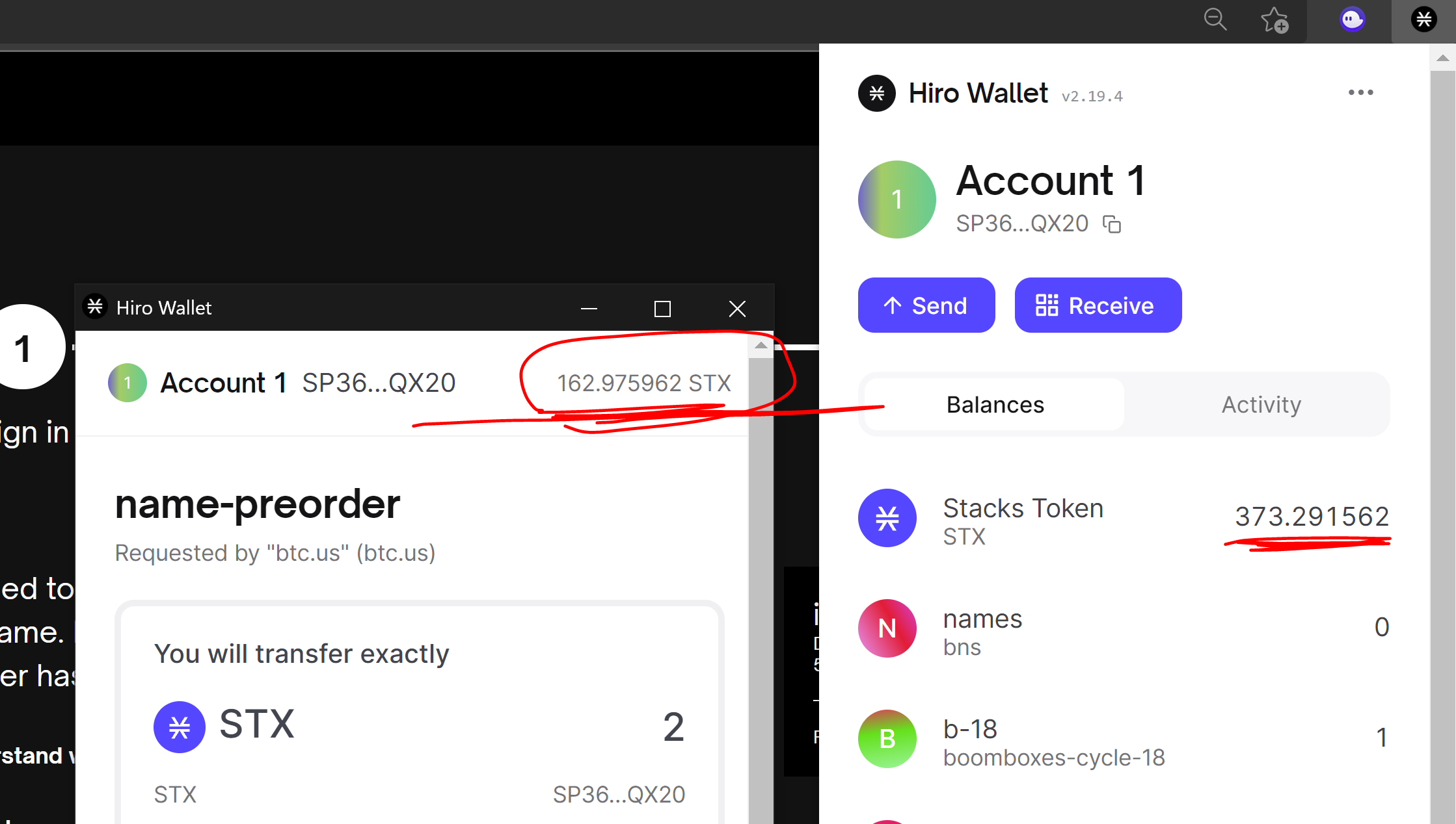 Displayed balance & available balance DOES NOT match the pop-up window's balance which is ...