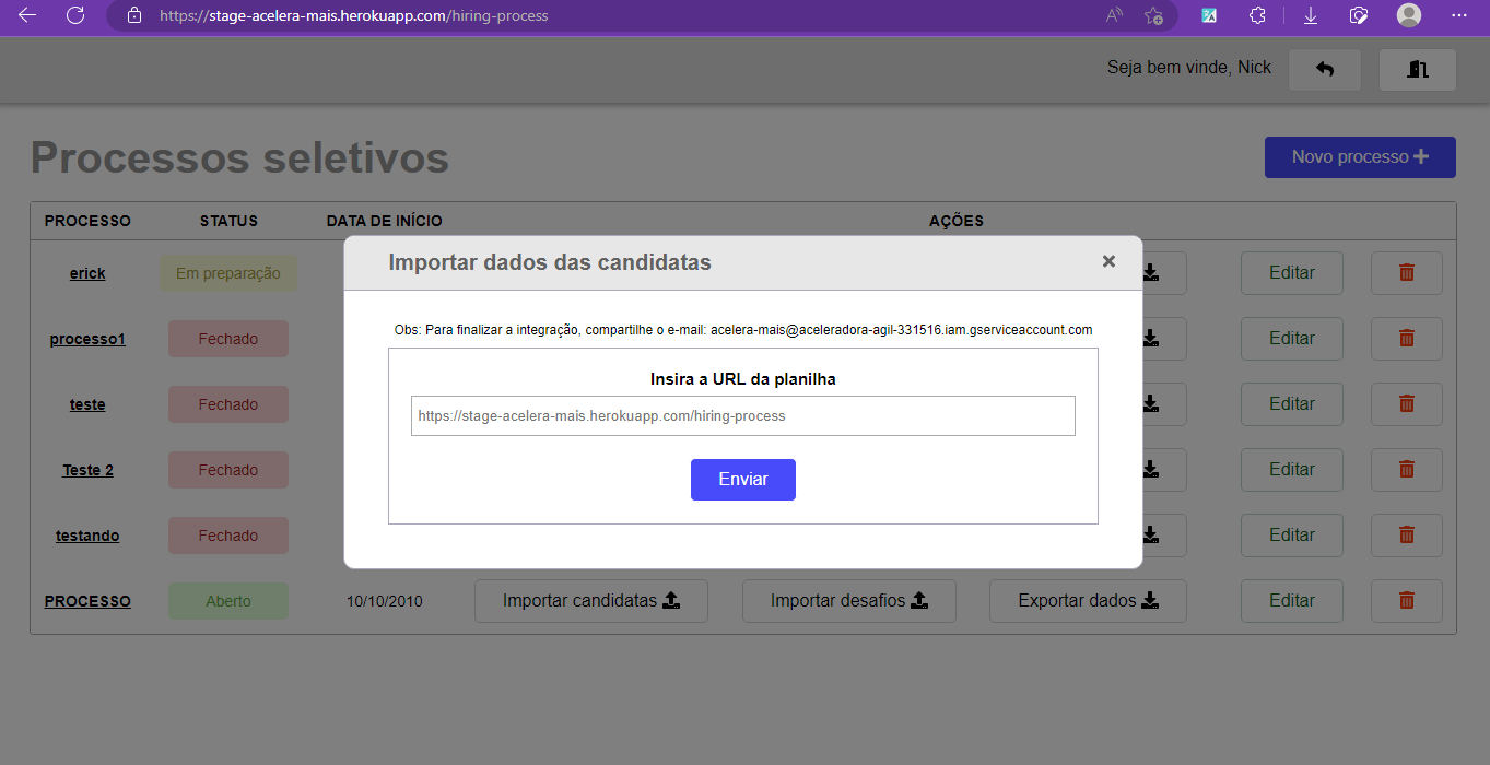 Input modal: import candidatas deve mostrar os campos já preenchidos ...