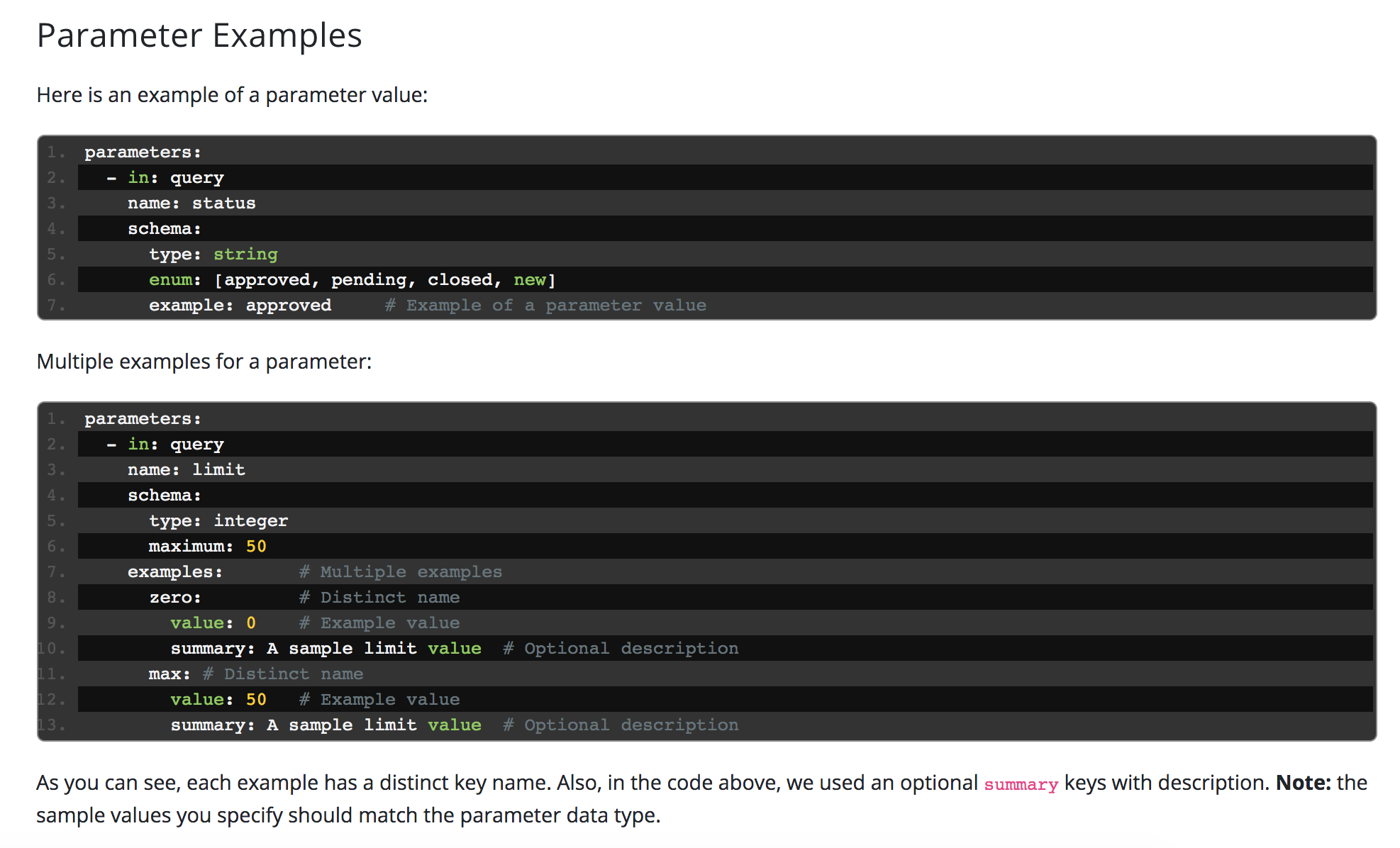Support Of JSON Schema Examples Property In Generated OpenAPI Json File