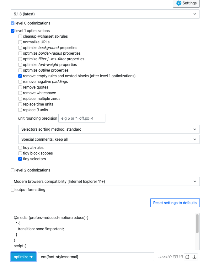 Bug Media Prefers Reduced Motion Not Correctly Parsed · Issue 1207 · Clean Cssclean Css · Github
