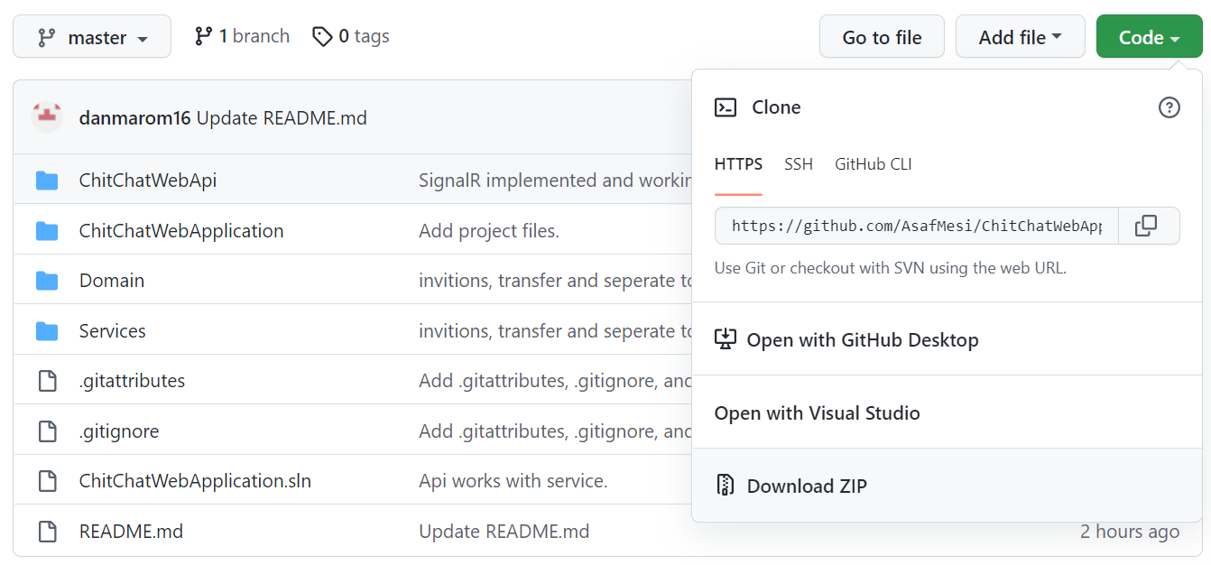 Github Asafmesi Chitchatwebapplication Project Backend