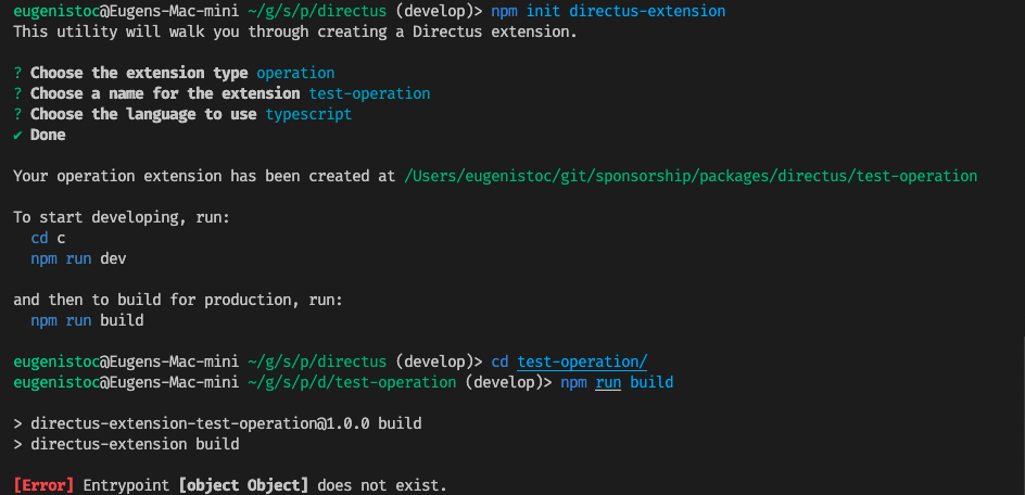 Running `npm Run Build` On An Extension Of Type `operation` Fails · Issue 14797 · Directus