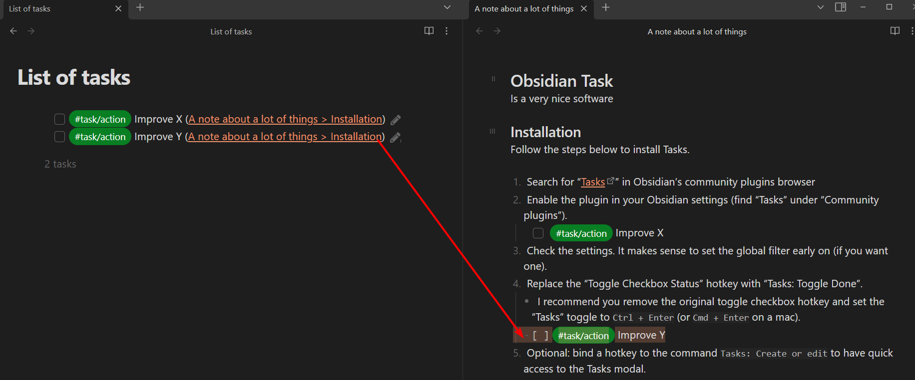 When following a task backlink, only highlight the task line and not the full heading (jump to ...