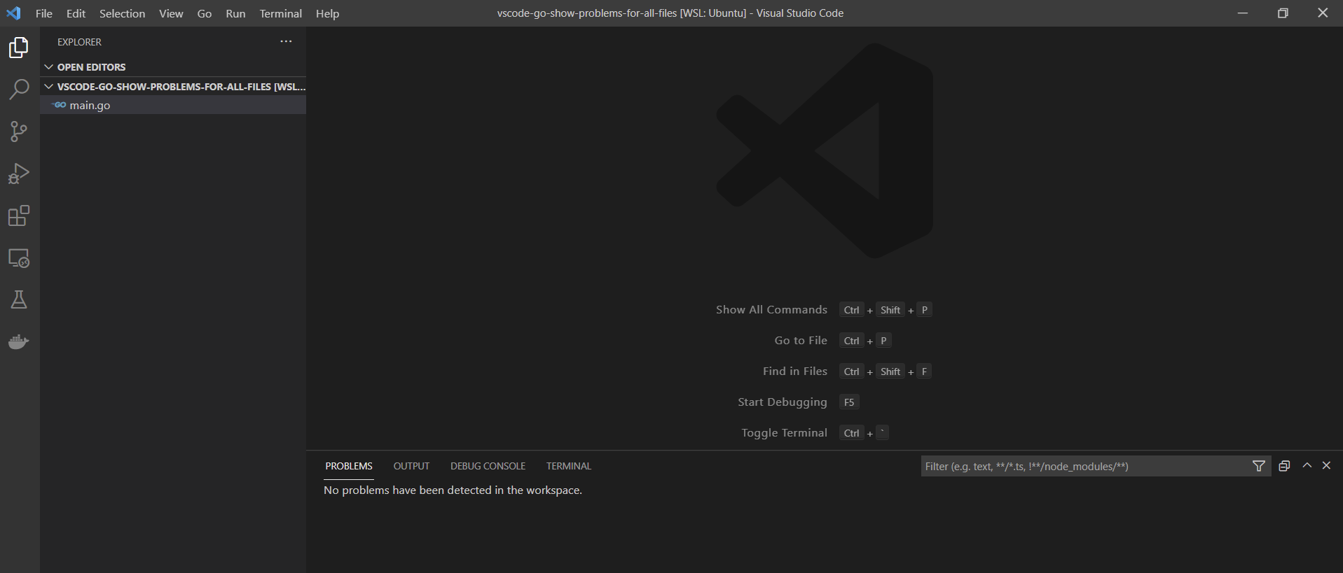 Show All Errors And Warnings In Project For All Go Files Not Just Opened Ones · Issue 1991 