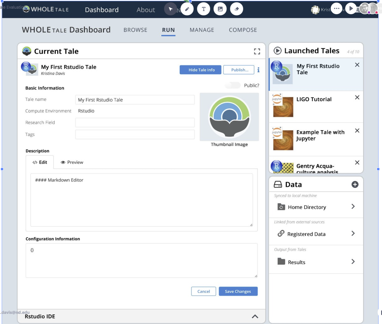 Create/Implement Edit Tale Dialog/Page · Issue #256 · whole-tale/dashboard · GitHub