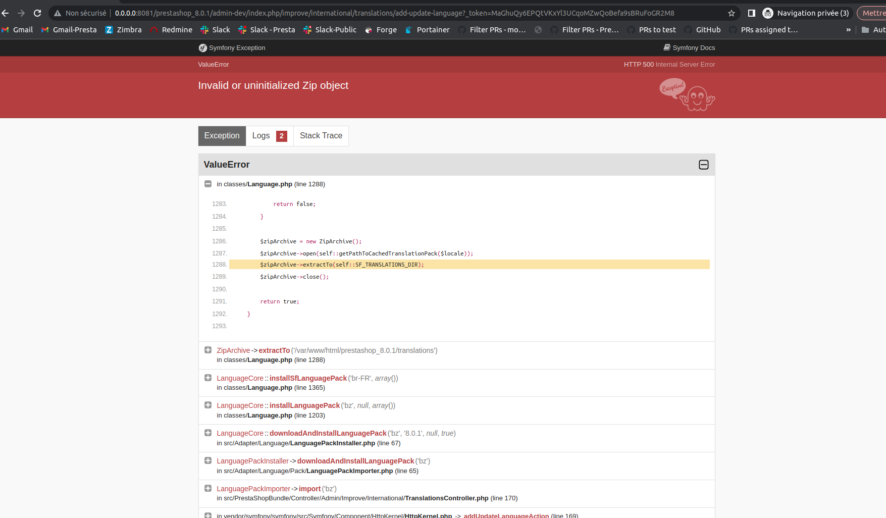 BO - Translations - 2 Exceptions displayed when trying to add/update language Breton · Issue ...