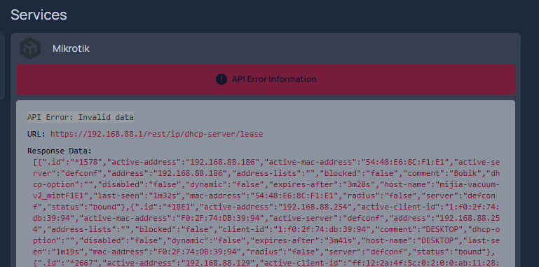 [Bug] Mikrotik widget · Issue #1183 · gethomepage/homepage · GitHub