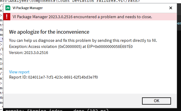 VIPM sometimes crashes when EOL characters are changed in the VIPB file ...