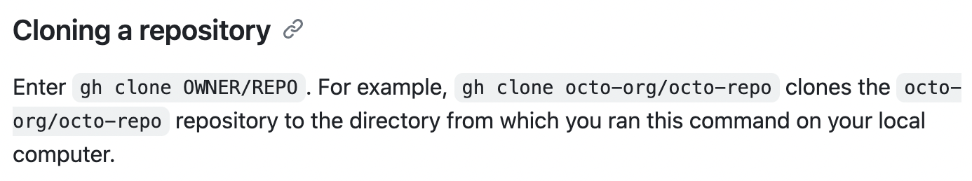 Update `gh Clone` Command For `cloning A Repository` · Issue 28236