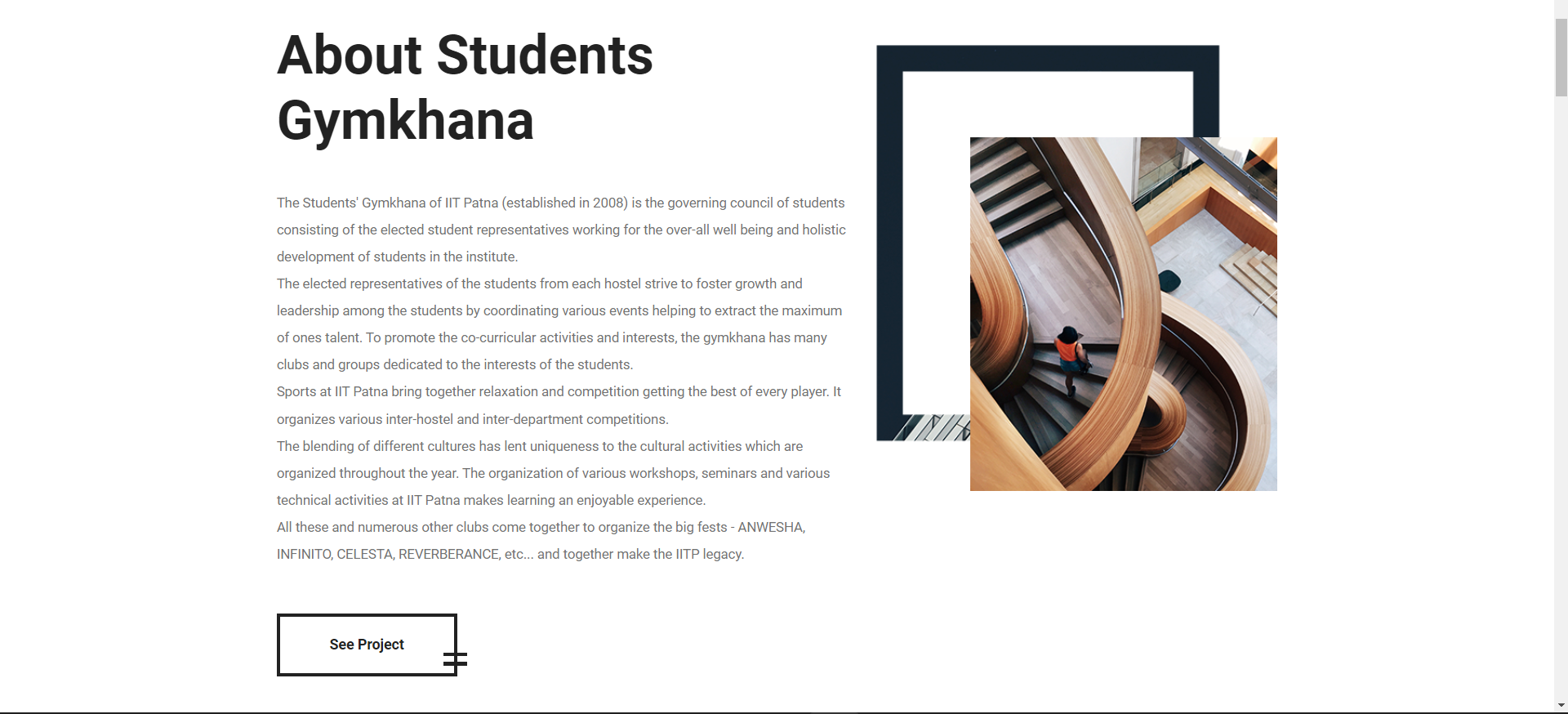 Change the about section of the page · Issue #8 · aritroCoder/IITP-Gymkhana · GitHub