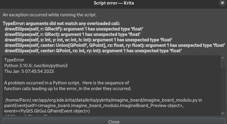 Python error on krita flatpak(linux) · Issue #1 · EyeOdin/imagine_board · GitHub