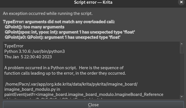 Python error on krita flatpak(linux) · Issue #1 · EyeOdin/imagine_board · GitHub