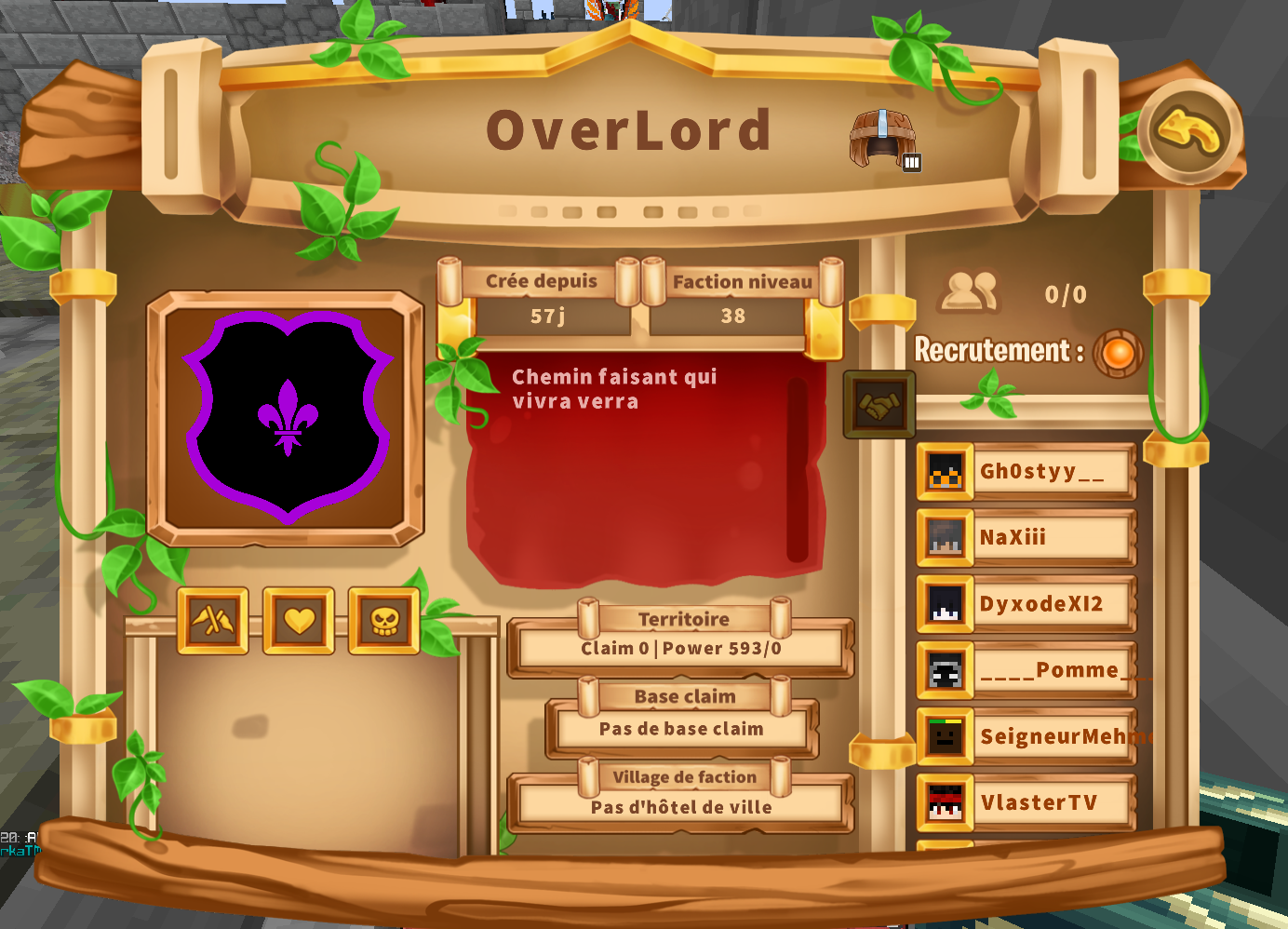 [Bug][Faction]: Inspection de faction icone position classement ...