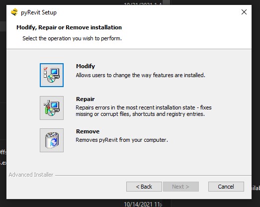 Unable to re-install PyRevit - installer stops running halfway through and unusual install ...