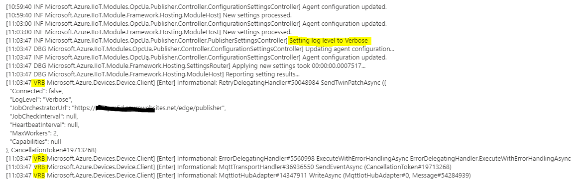 Changing of the OPC Publisher LogLevel doesn't work · Issue #1309 · Azure/Industrial-IoT · GitHub