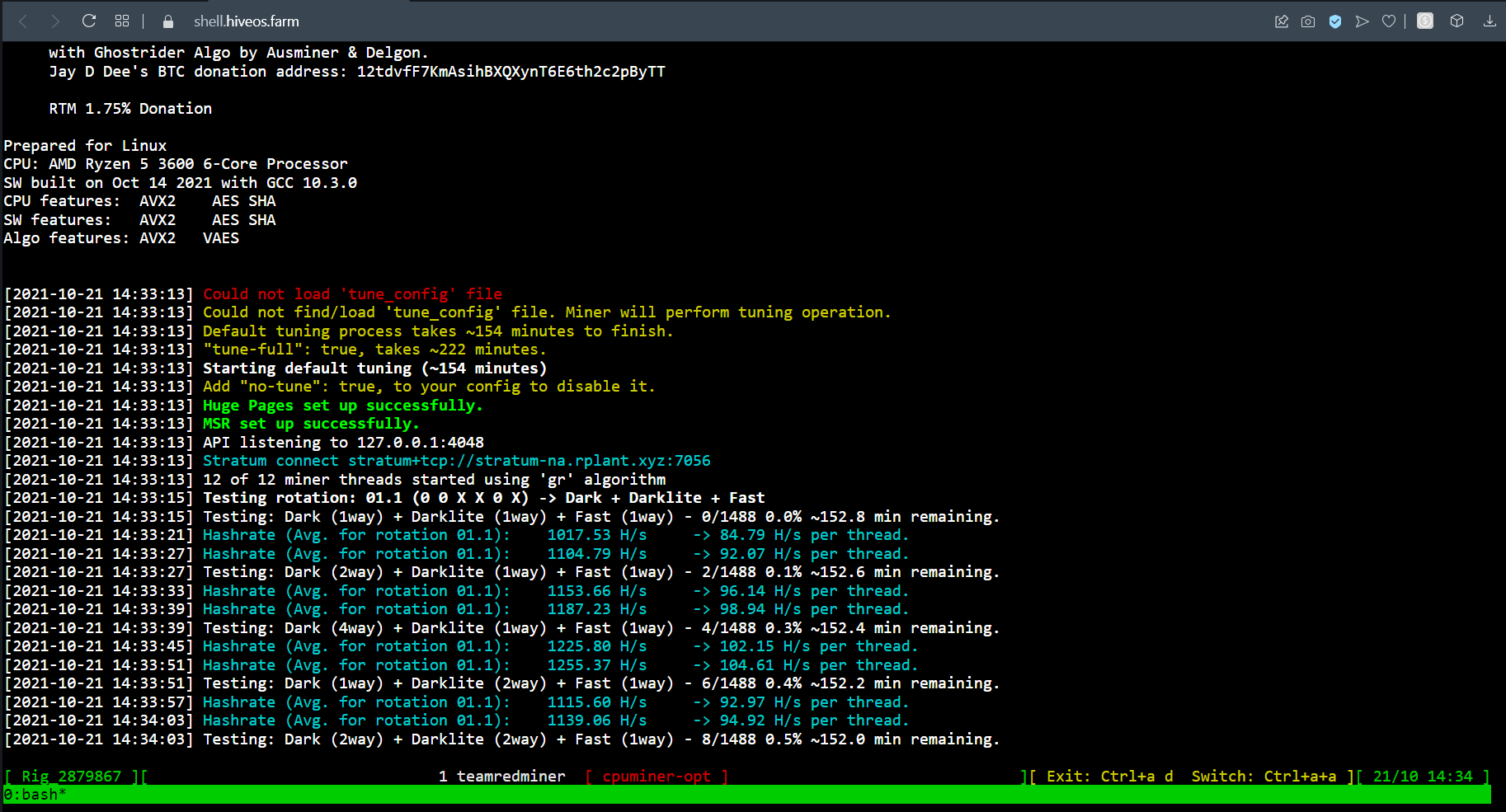 Tuning Freezing In HiveOs. · Issue #54 · WyvernTKC/cpuminer-gr-avx2 · GitHub