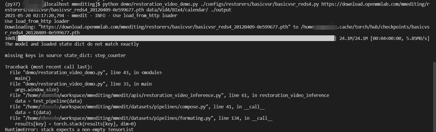 error in restoration_video_inference.py · Issue #322 · open-mmlab/mmagic · GitHub