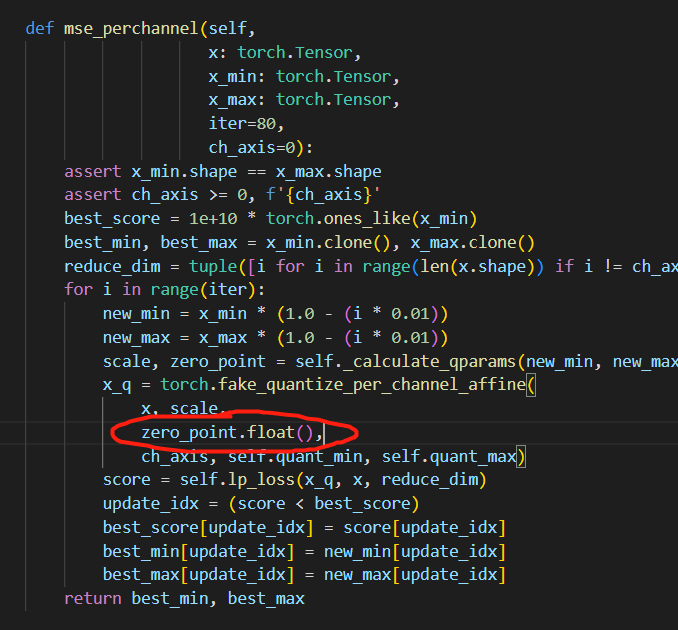 error in ptq: RuntimeError: Zero-point must be Int32, Float or Half, found Long · Issue #77 ...