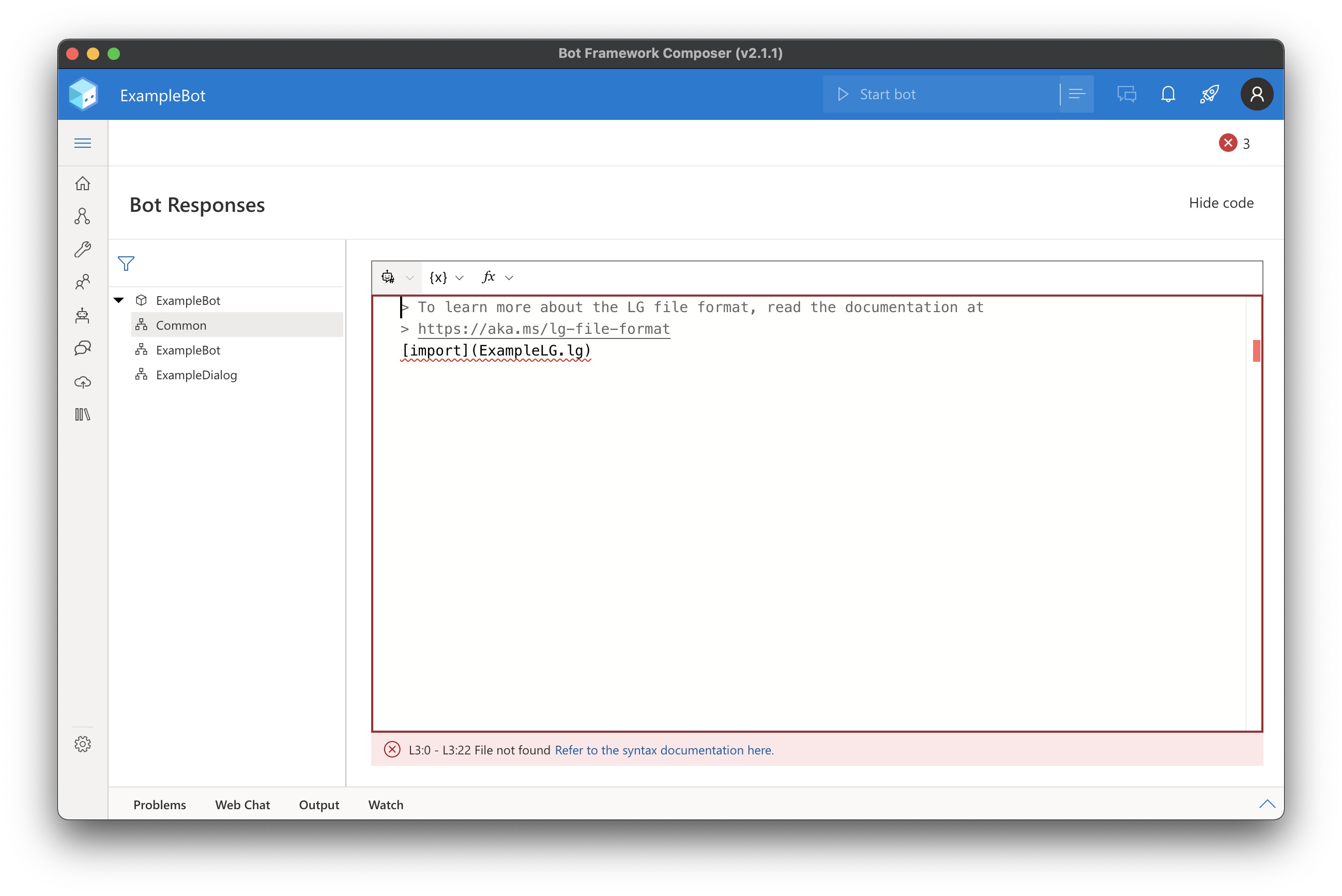 Custom Language Generation files imported via package are not detected ...