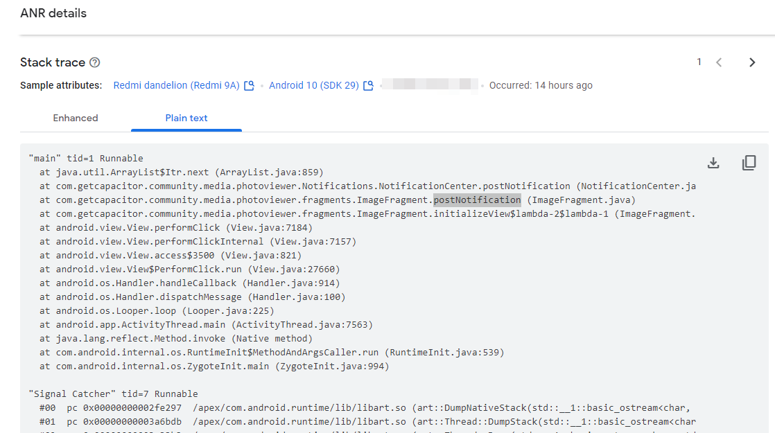 App In Prod Calls Anr When User Exits From Image Viewer · Issue 48 · Capacitor Community