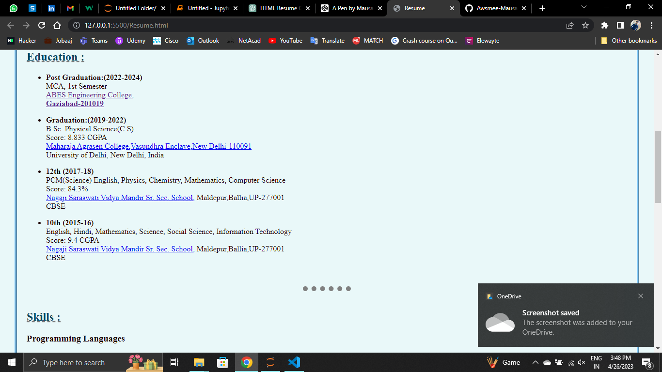 GitHub - Awsmee-Mausam/MyFirstResume: This is my First Resume by using HTML & CSS.