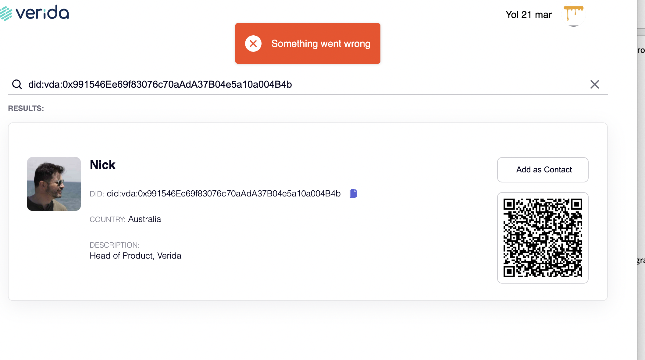 Error message when adding contact in Account Explorer · Issue #92 · verida/account-explorer · GitHub