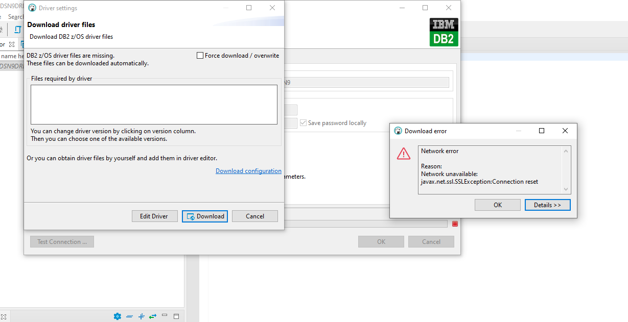 Error during Dbeaver 21.2.0 setup to access the Z/os DB2 tables · Issue ...