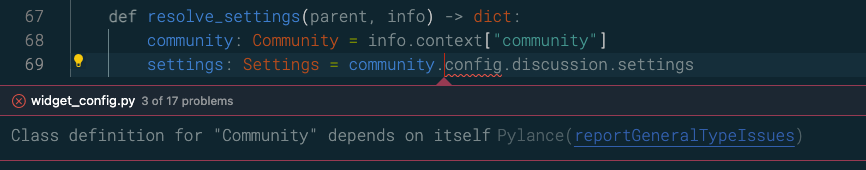 Class definition for "MyClass" depends on itself · Issue #4518 · microsoft/pyright · GitHub