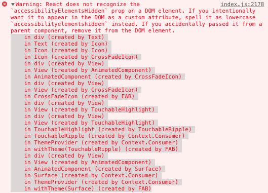 Accessibility Warning When Use In `react Native Web` · Issue 668 · Callstackreact Native Paper