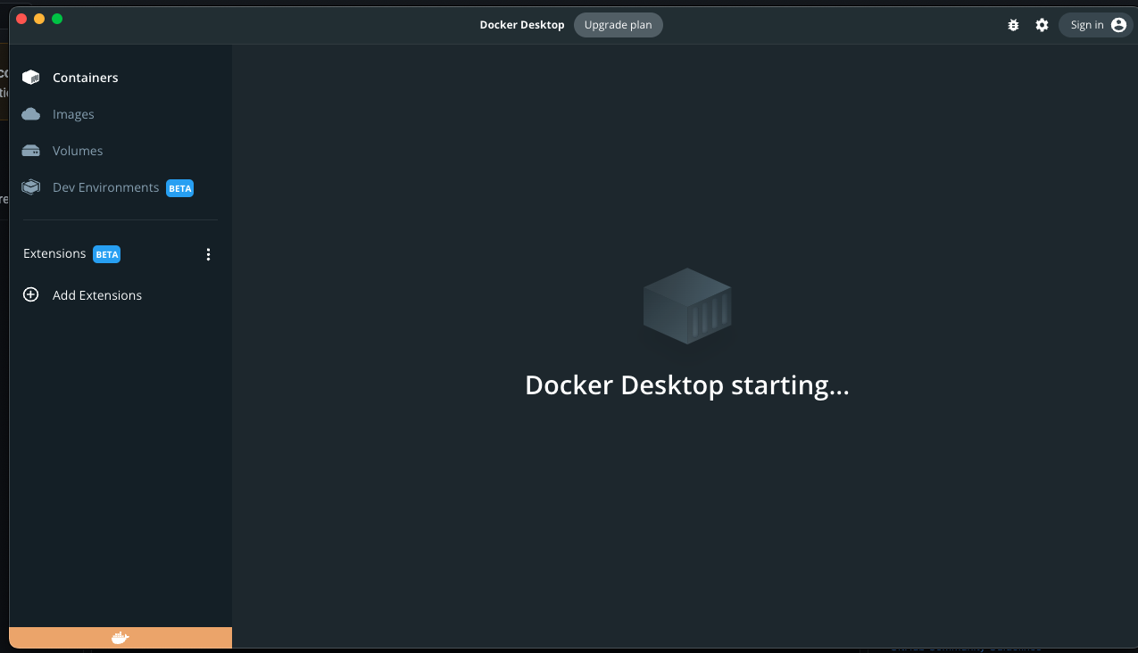 Error response from daemon: dial unix docker.raw.sock: connect: no such file or directory ...