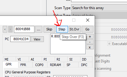 Debugger Issue with Step Over MSG · Issue #1541 · project64/project64 · GitHub