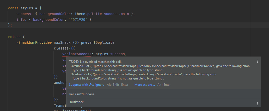 Can't customize snackbar variants · Issue #465 · iamhosseindhv/notistack · GitHub