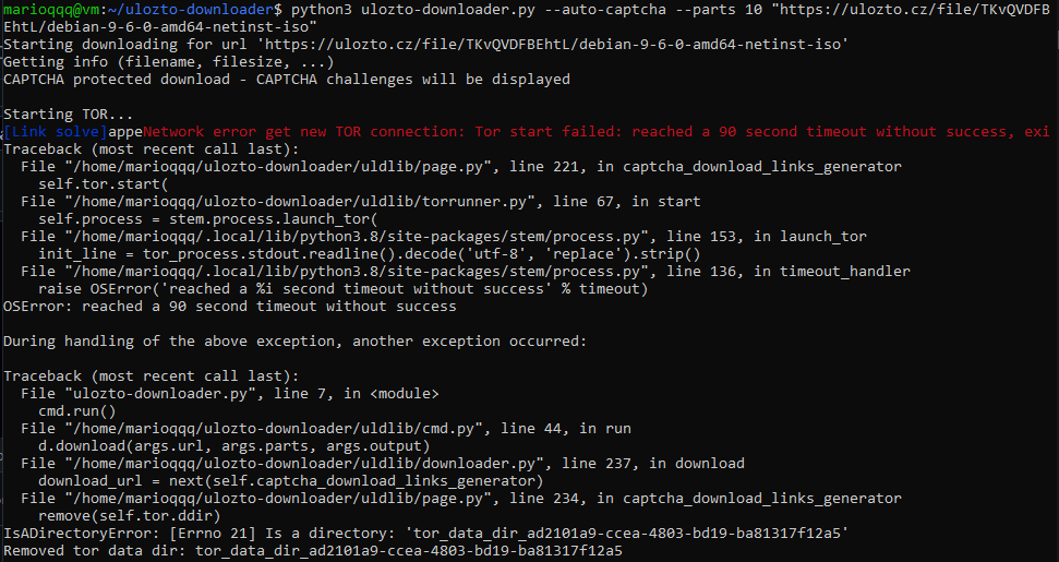 Error Pri Začatí Sťahovania · Issue 79 · Setnickaulozto Downloader · Github 