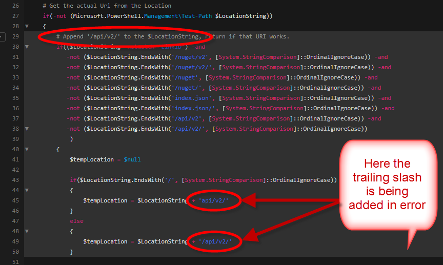 Catastrophic terminating error for PSGallery-installed "Update-Module" due to repo URL syntax ...
