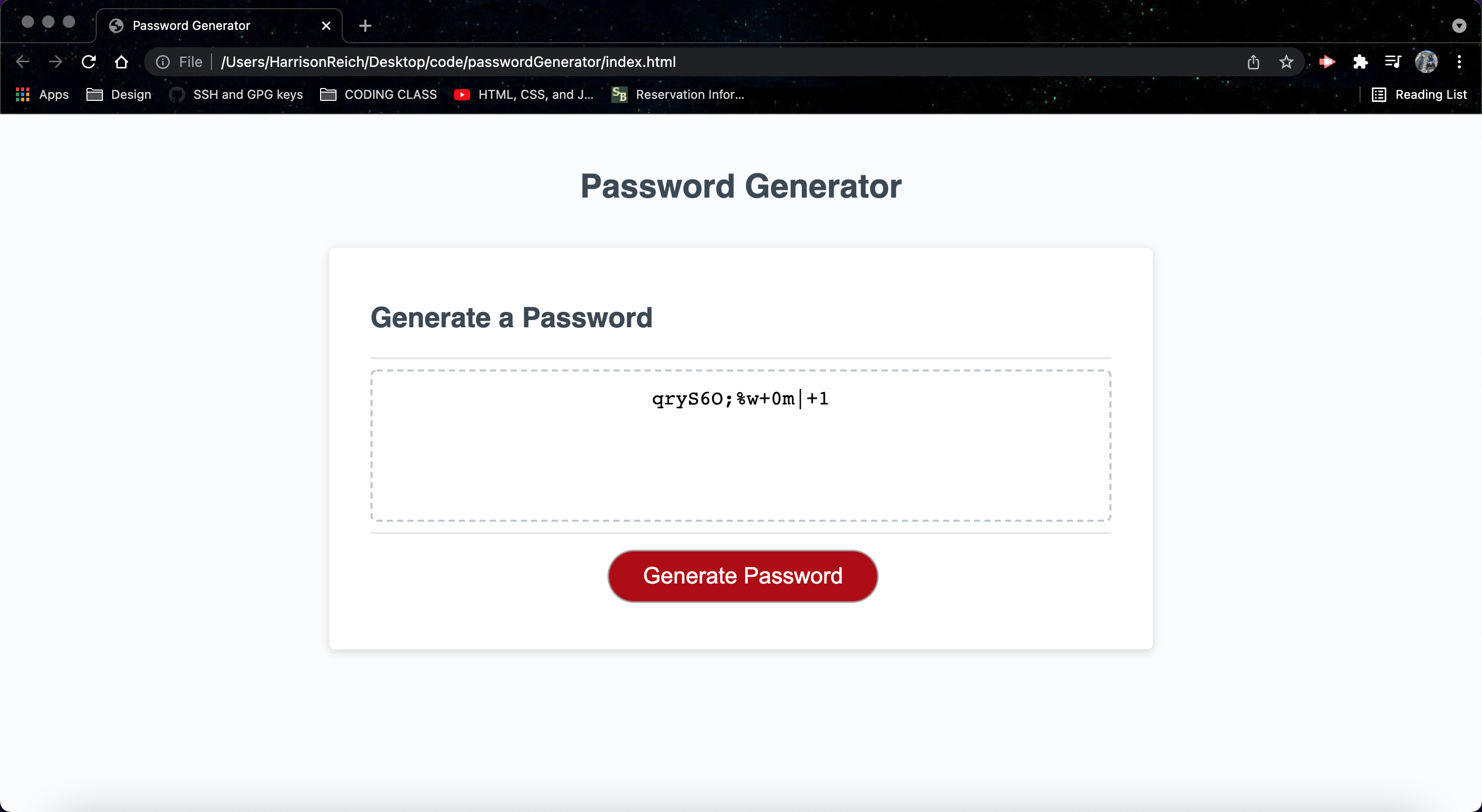 GitHub - Harrison-Reich/passwordGenerator
