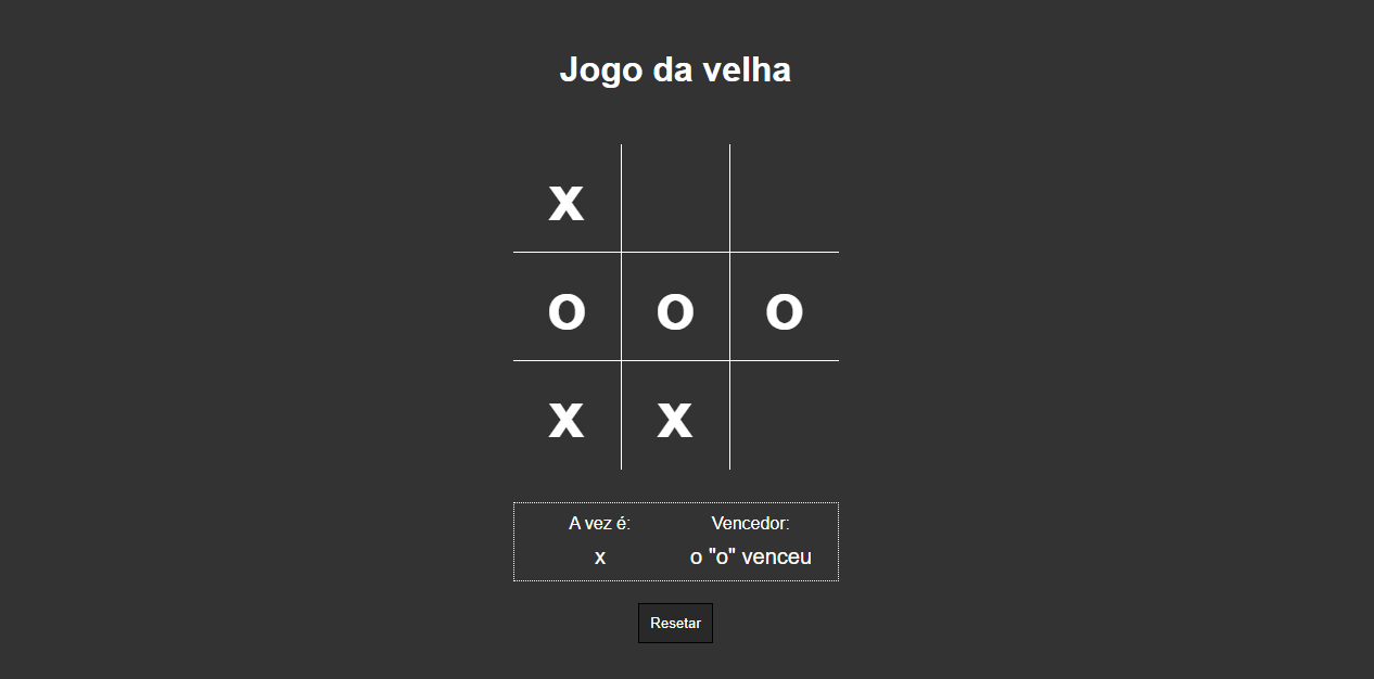 GitHub - EvandroRodCoelho/Jogo-da-velha: Jogo da velha criado em HTML, CSS e JS